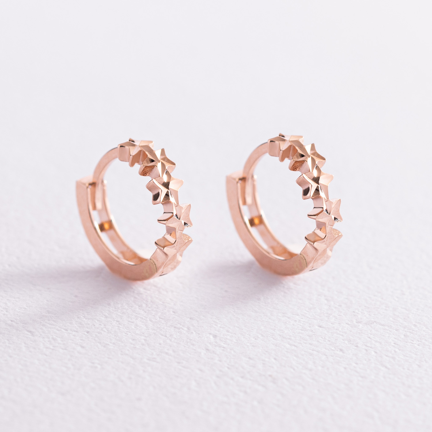 Золотые серьги - кольца "Звездочки" с07793. Купить Золотые серьги ...